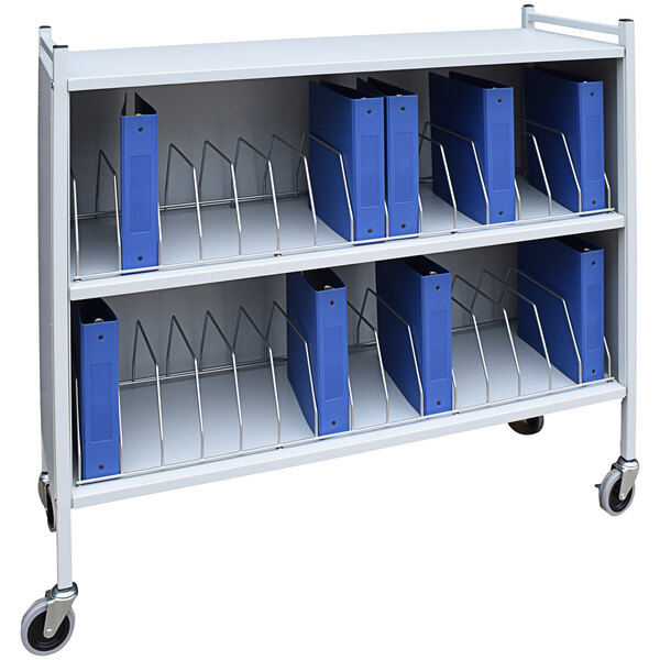 Omnimed Omnicart Light Gray Vertical 30-Binder Closed Cart 260130-LG