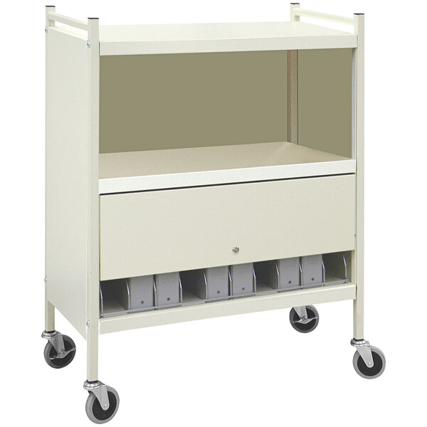 Omnimed Omnicart Beige 10-Binder Closed Cart with Locking Panel 280110-BG