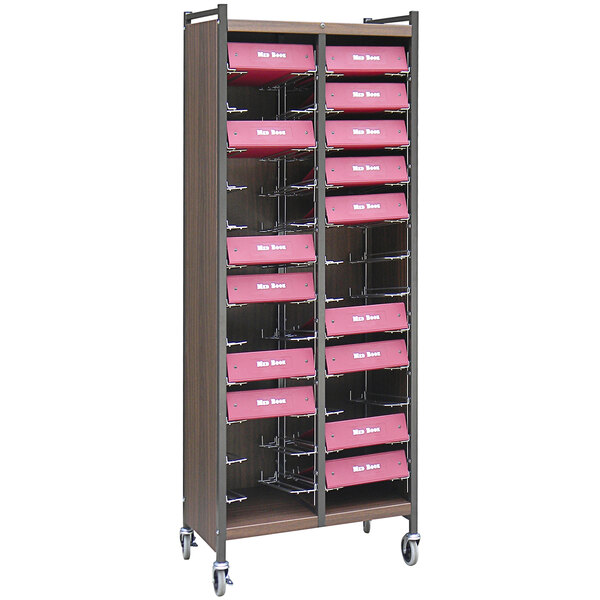 Omnimed Omnicart Woodgrain 16-Binder Flat-Storage Closed Cart 264595-WG