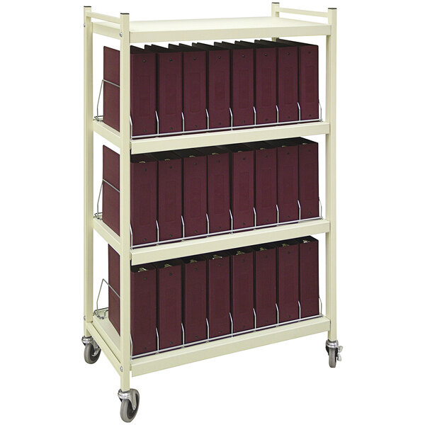 Omnimed Omnicart Beige Vertical 24-Binder Big Beam Open Cart 261221-BG