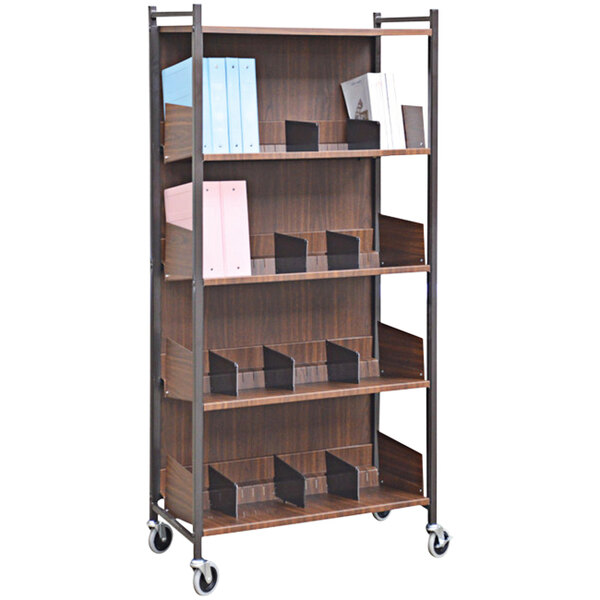 Omnimed Versa Woodgrain 4-Shelf Open Style Cabinet Rack 262004-WG