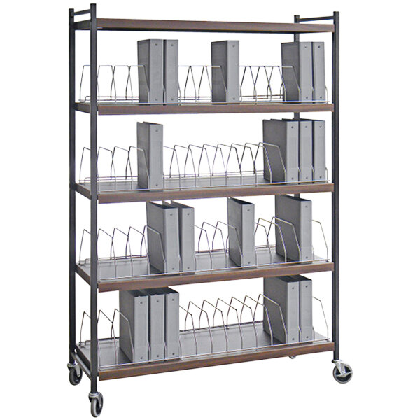 Omnimed Omnicart Woodgrain 60-Binder Open Cart 260010-WG