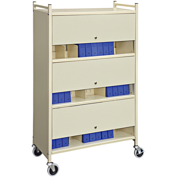 Omnimed Omnicart Beige Vertical 30-Binder Closed Cart with Locking ...