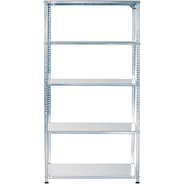 AR Shelving 16" x 39" x 76" 5-Shelf Galvanized Metal Bolted Shelving Unit