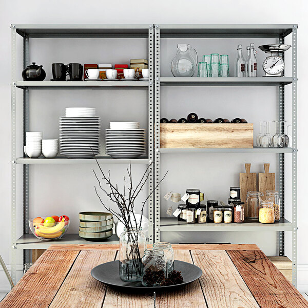 AR Shelving 16" x 39" x 76" 5-Shelf Galvanized Metal Bolted Shelving Unit