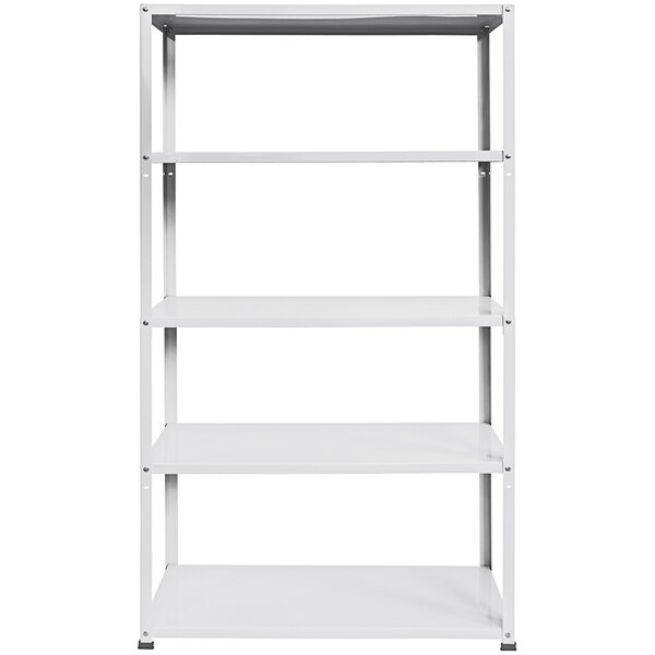 AR Shelving 12" x 35" x 68" 5-Shelf Decorative White Shelving Unit