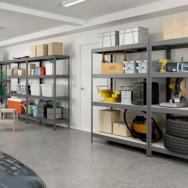 AR Shelving 24" x 71" x 71" 4-Shelf Boltless Rivet Fiberboard Shelving Unit