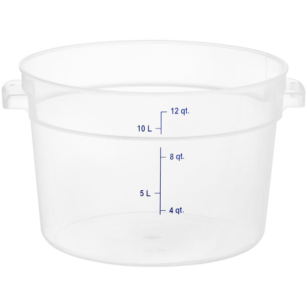Carlisle 12 Qt. Translucent Round Polypropylene Food Storage Container