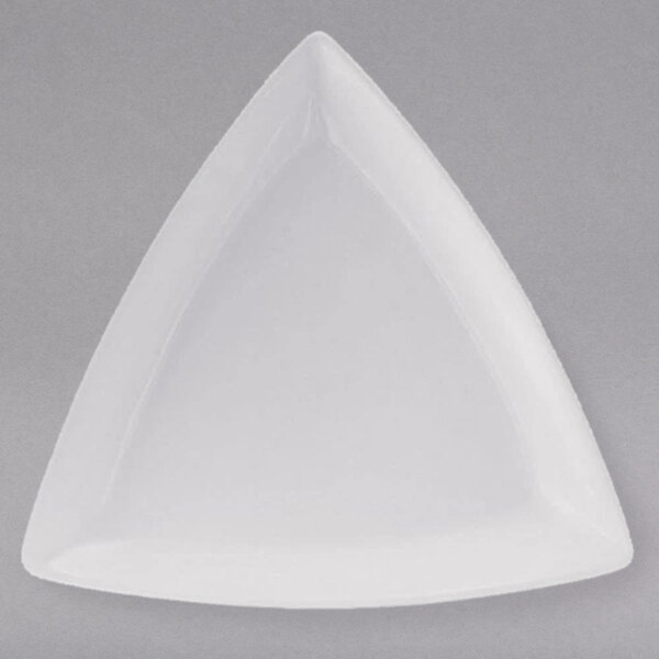 Tuxton BEZ-1248 12 1/2" Eggshell Triangle China Plate - 6/Case