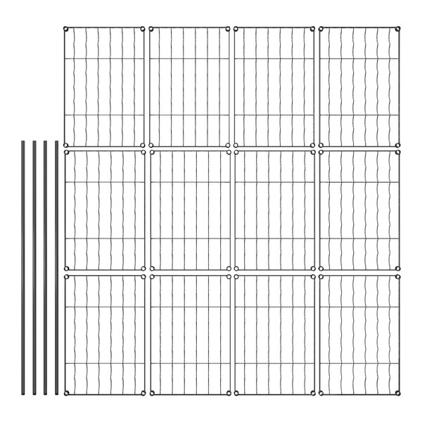 Regency 24" x 36" 12 Shelf 192-Bottle Black Epoxy Wire Wine Rack with ...