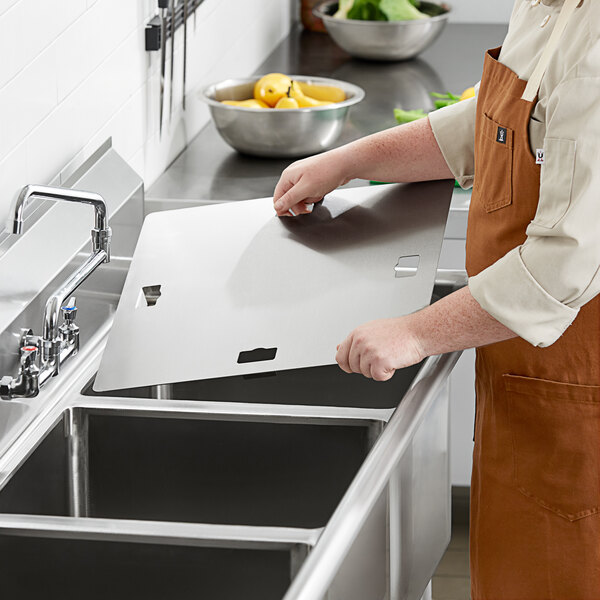 Regency 18 Gauge Stainless Steel Sink Cover for 17" x 17" Bowls