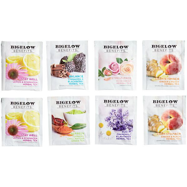 Bigelow Benefits Wellness Tea Bag Variety Tray Pack - 64/Box