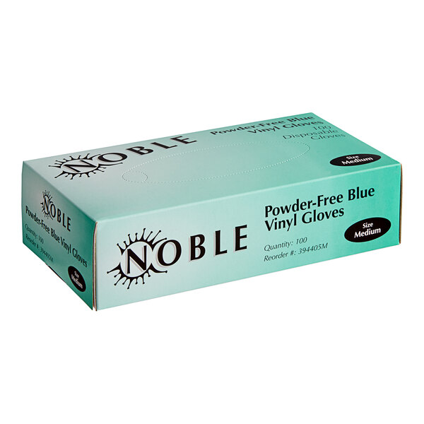 Noble Products Powder-Free Disposable Blue Vinyl Gloves for Foodservice ...