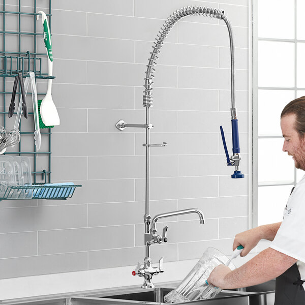 Waterloo 1.15 GPM Deck-Mounted Pre-Rinse Faucet with Single Base and 8 ...