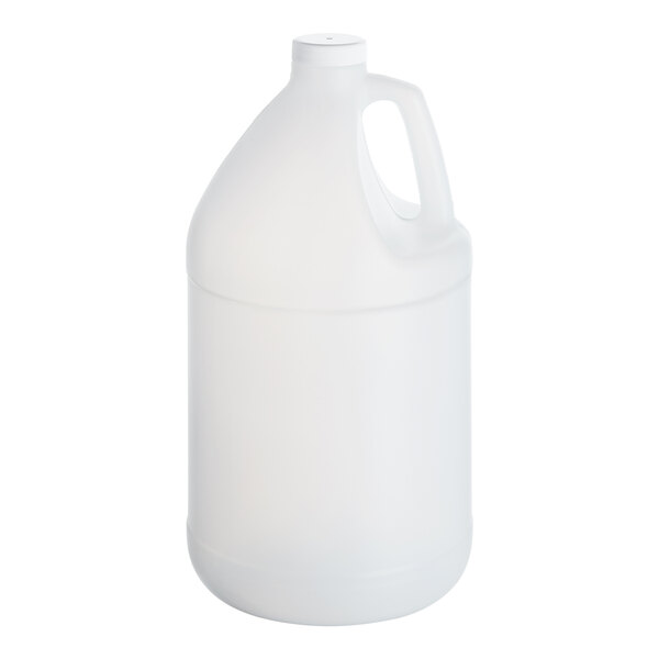 1 Gallon (128 oz.) Translucent HDPE Industrial Round Jug with White ...