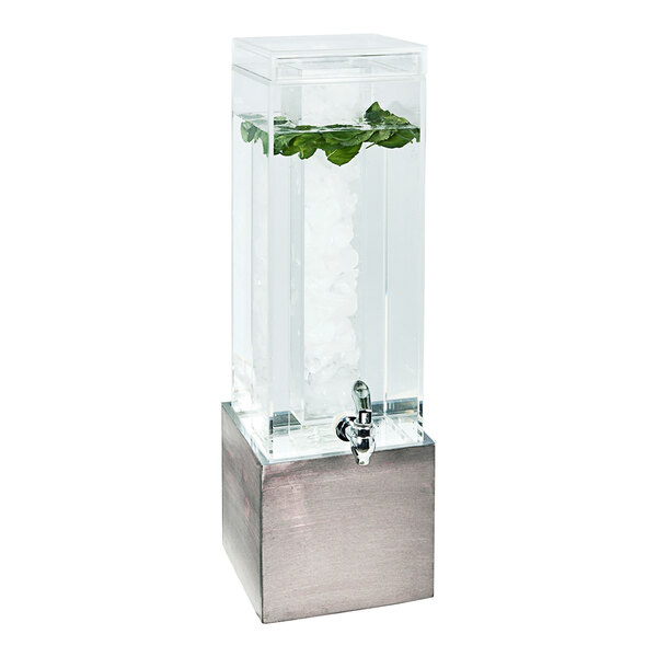 Cal-Mil Aspen 3 Gallon Square Dispenser with Ice Chamber and Gray Pine ...