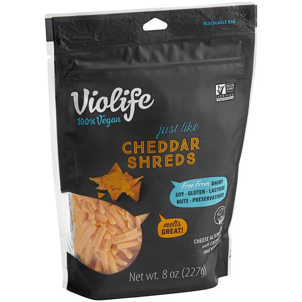 Violife Just Like Cheddar Vegan Cheese Shreds 8 oz. - 8/Case