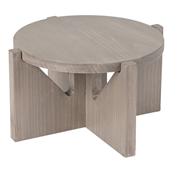 Cal-Mil Aspen 8" x 5" Round Gray-Washed Pine Wood Knockdown Display ...