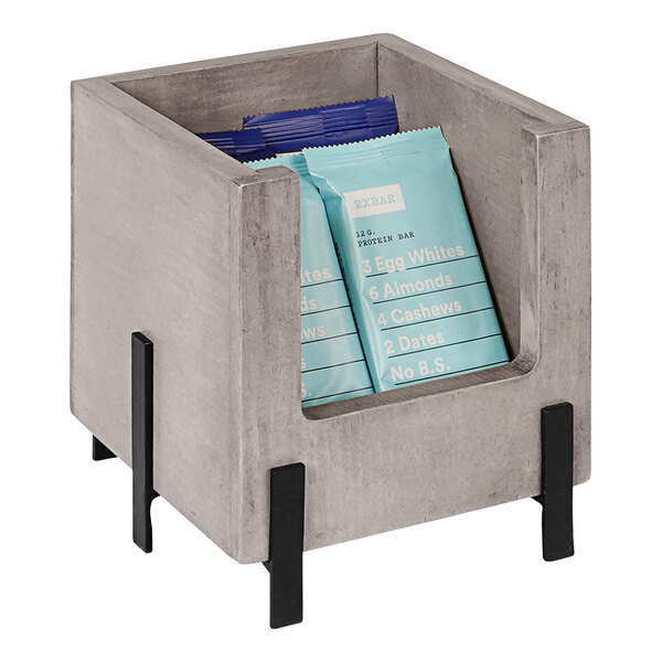 Cal-Mil Aspen 6" x 6" x 7" Gray Pine Stacking Box 22407-6-110