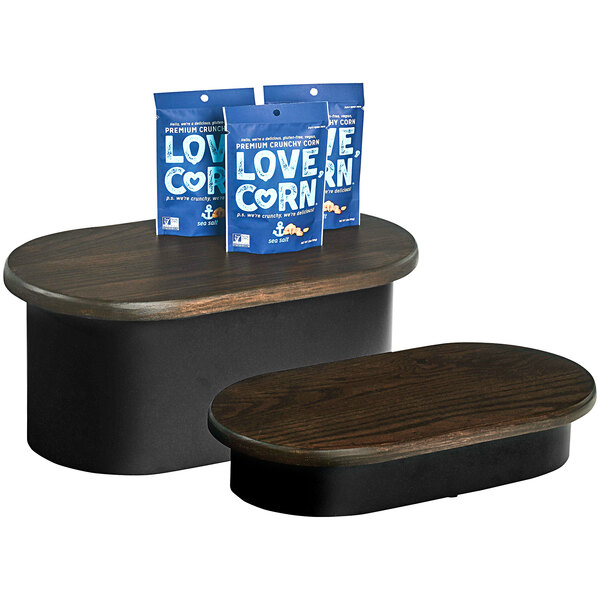 Cal-Mil Heritage 10" x 18" x 3" Oval Oak Display Riser