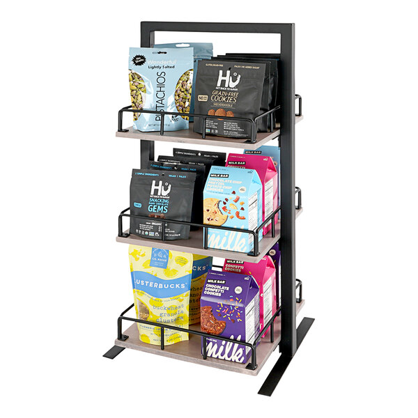 Cal-Mil Aspen 12" x 12" x 31" 3-Tier Gray Pine Merchandiser 3494-3-110