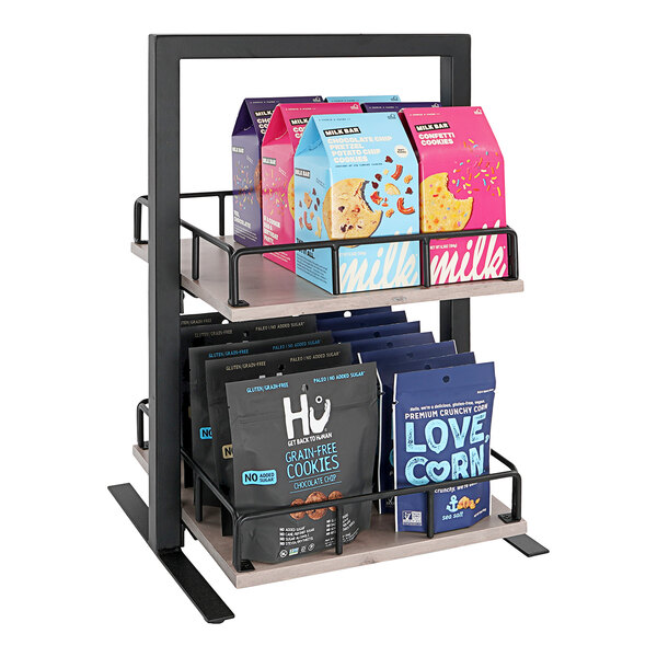 Cal-Mil Aspen 12" x 12" x 21" 2-Tier Gray Pine Merchandiser 3494-2-110