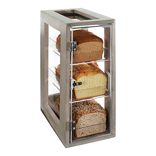 Cal-Mil Aspen 13" x 8" x 20 1/2" 3-Tier Gray Pine Bread Display Case ...
