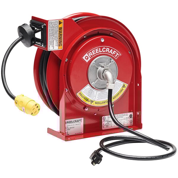 Reelcraft 12/3 45' Premium-Duty Single Receptacle Power Cord Reel