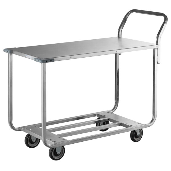 Winholt WX-1000KA/B-WM Two Shelf Stocking Cart with Bumpers and Handle ...