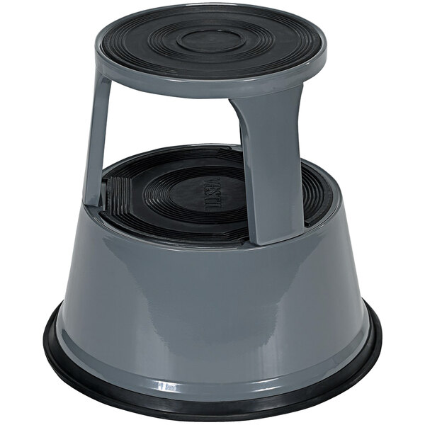 Vestil Gray Steel Rolling Step Stool with 17" Top Step Height STEP-17 ...