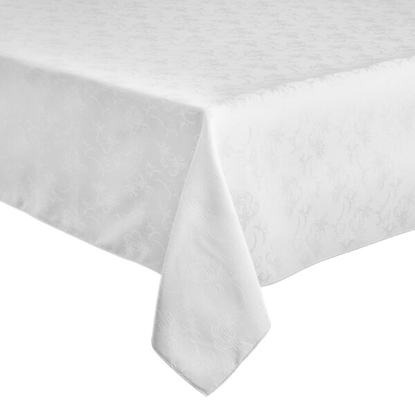 Snap Drape Windsor Damask White 52" x 52" 100% Polyester Cloth Table Cover
