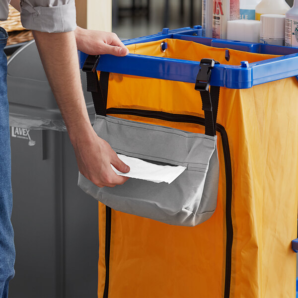Lavex Gray Single Pocket Trash Bag Dispenser