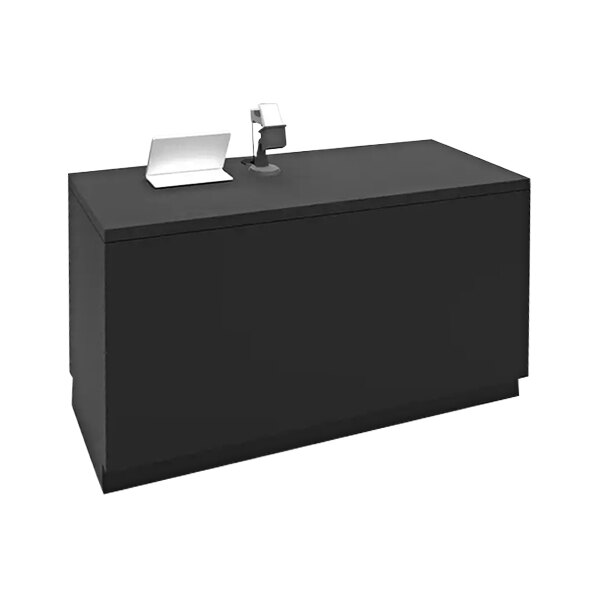 Econoco 55" x 24" x 33" Black Cash Wrap Retail Counter with 4 Drawers ...