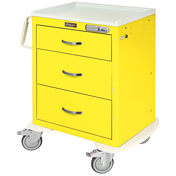 Harloff M-Series 30" x 22" x 37 1/4" 3-Drawer Steel Medical Isolation ...