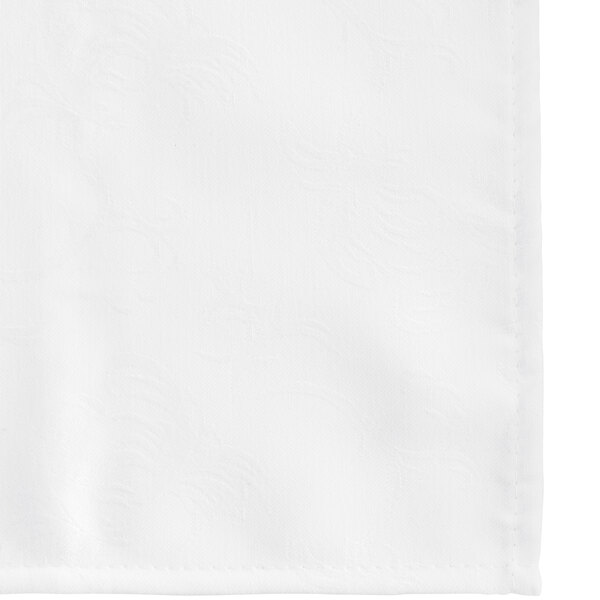 Snap Drape Windsor Damask White 20" x 20" 100% Polyester Cloth Napkin