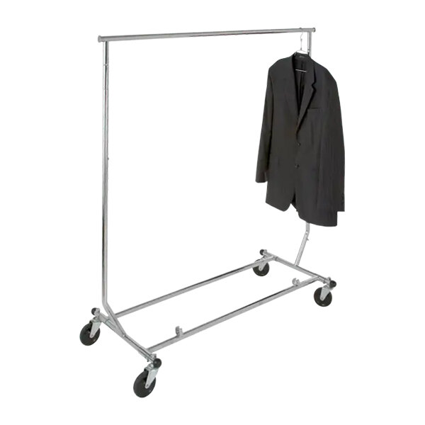 Econoco 48" x 65" Collapsible Garment Rack with Adjustable Hangrail