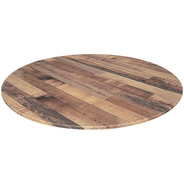 Holland Bar Stool EuroSlim 36" Round Rustic Wood Indoor / Outdoor Table Top