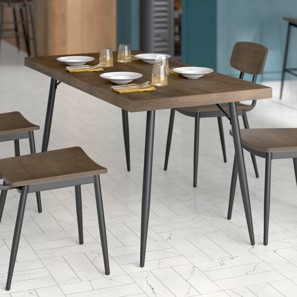 Lancaster Table & Seating Mid-Century 30" x 60" Standard Height Butcher ...