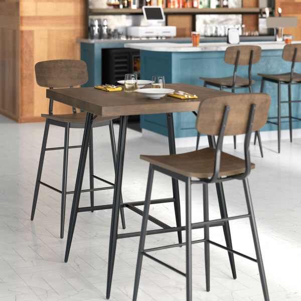 Lancaster Table & Seating Mid-Century 36" Square Espresso Finish ...