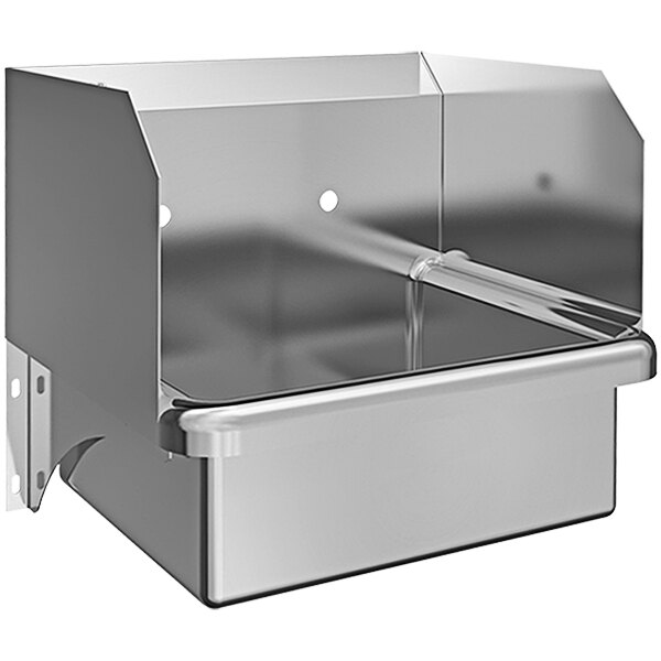 Sani-Lav 7078 20" x 17 1/2" Wall Mounted Hand Sink with Side Splashes ...