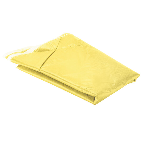 Intedge 60" Round Yellow Solid Vinyl Table Cover with Flannel Back