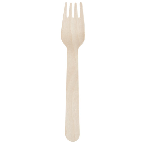 Eco-gecko Heavy Weight Disposable Wooden Fork - 100/Pack