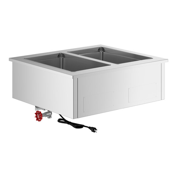 ServIt SDW-2A Two Pan Full Size Insulated Drop-In Hot Food Well - 120V