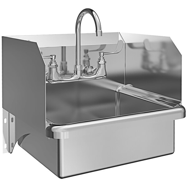 Sani-Lav 707F 20" x 17 1/2" Wall Mounted Hand Sink with 1 Faucet and ...