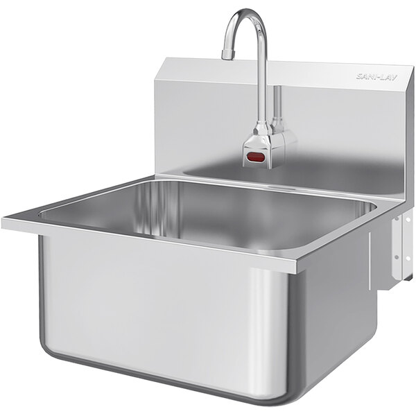 Sani-Lav ESB2-525L 21" x 20" Wall-Mounted Hands-Free Sink with 1 ...