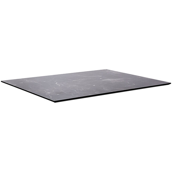 BFM Seating Tribeca 24" x 32" Rectangular Pietro Composite Laminate Outdoor Table Top with Knife ...