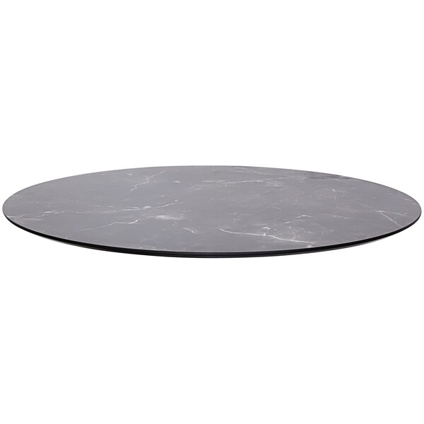 BFM Seating Tribeca 48" Round Pietro Composite Laminate Outdoor Table Top with Knife Edge for ...