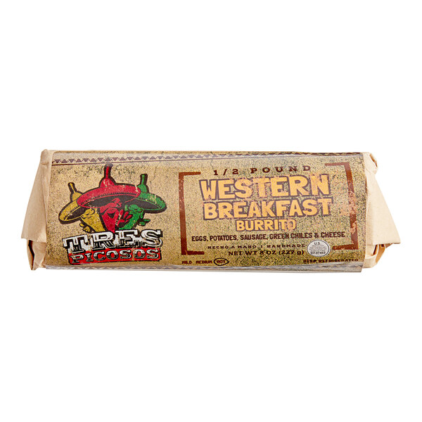Tres Picosos 8 oz. Western Breakfast Burrito - 12/Case
