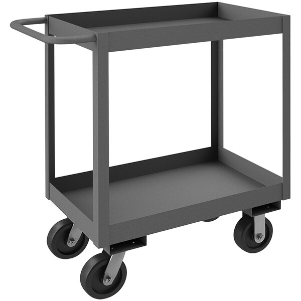 Durham Mfg 24 1/4" x 42 1/4" x 39" 2-Shelf Steel Stock Cart with 3 ...
