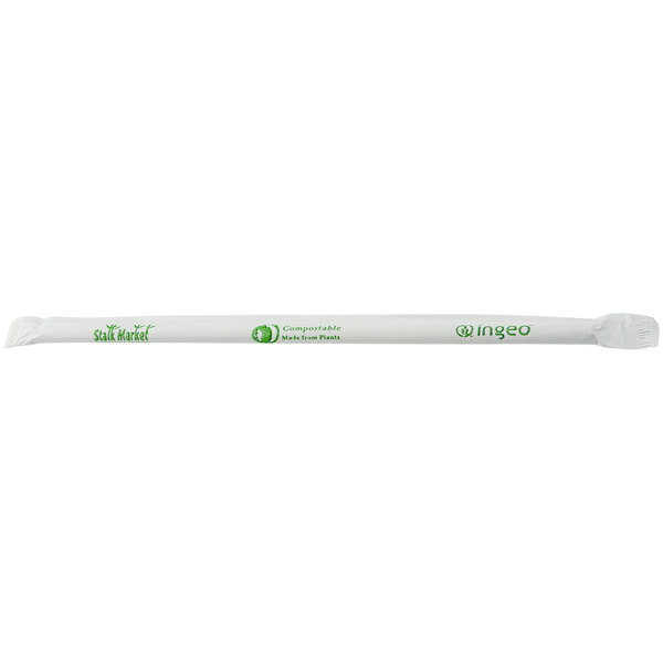 Stalk Market Planet+ PLA-S6W-C 7 3/4" Clear Jumbo Compostable Wrapped ...